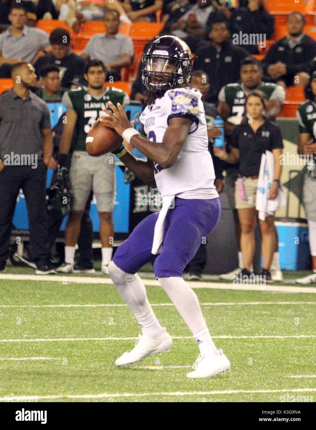 September 2, 2017 - Western Carolina Catamounts quarterback Tyrie Adams ...
