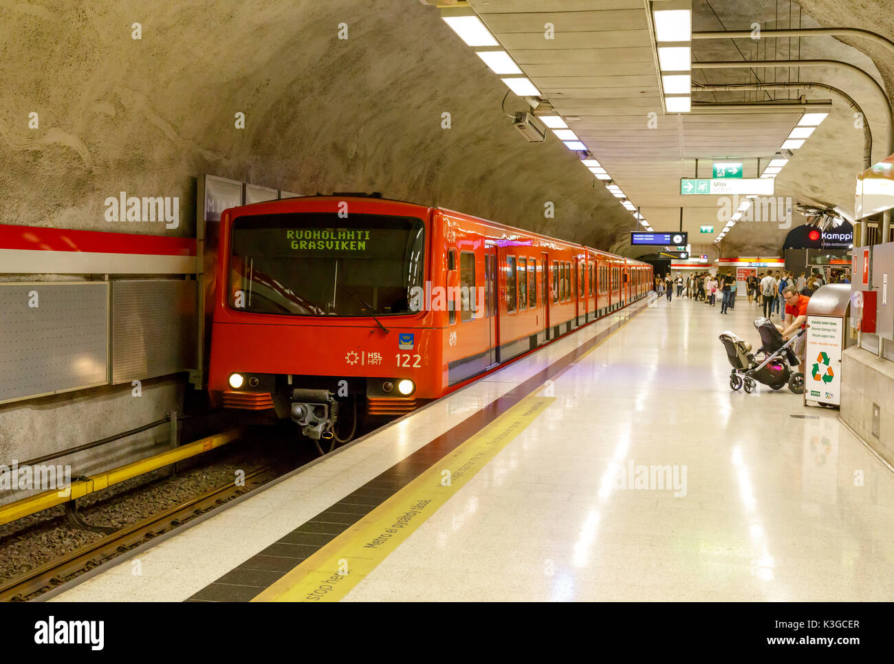HELSINKI, FINLAND - AUGUST 13, 2017: Underground metro station in ...