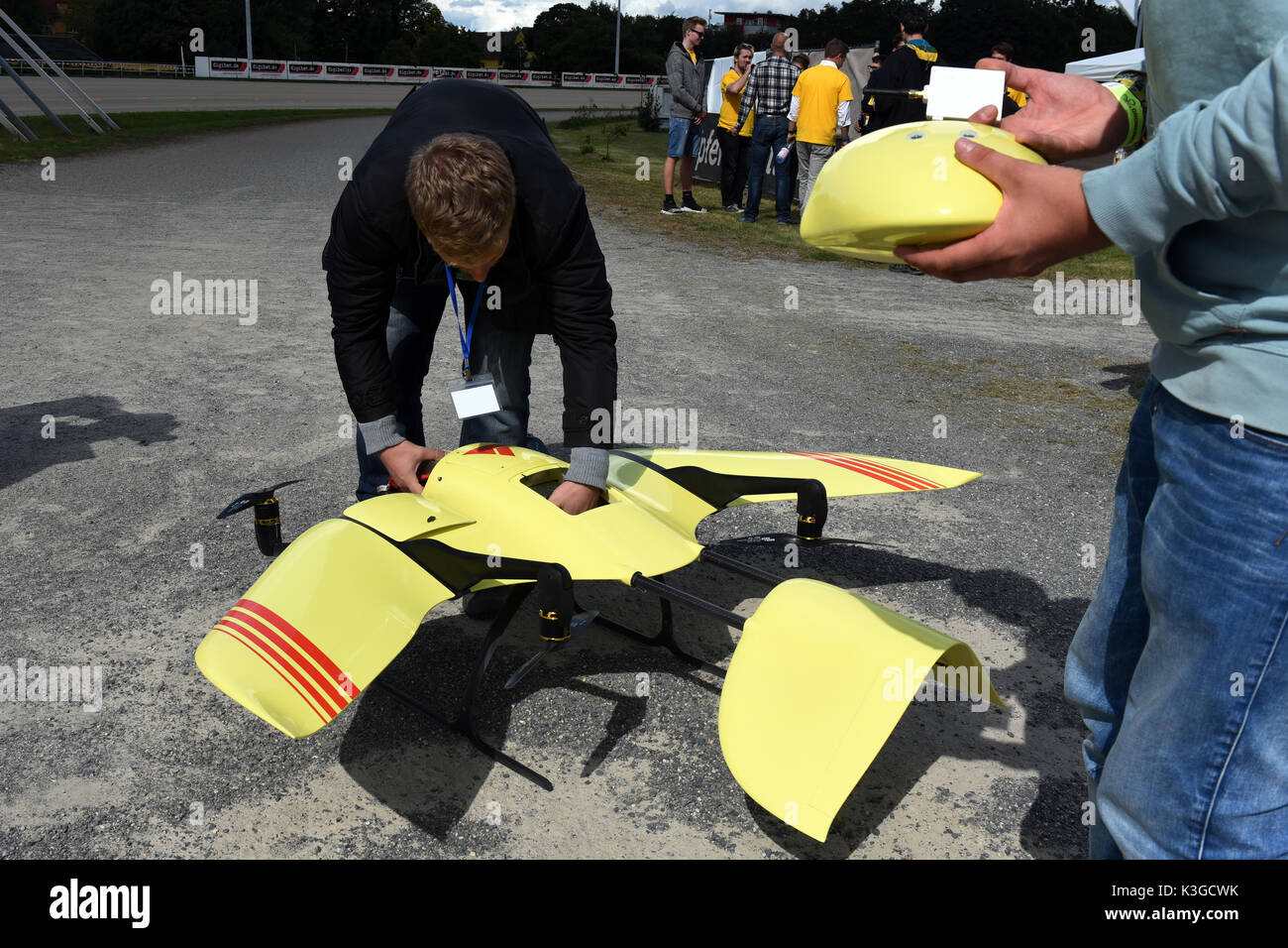 Berlin, Germany. 3rd Sep, 2017. A hybrid drone, a mix between ...