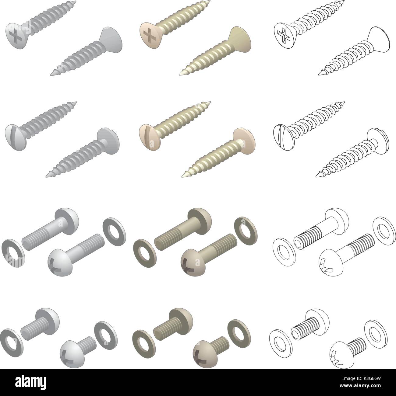 Screw vector vectors hi-res stock photography and images - Alamy