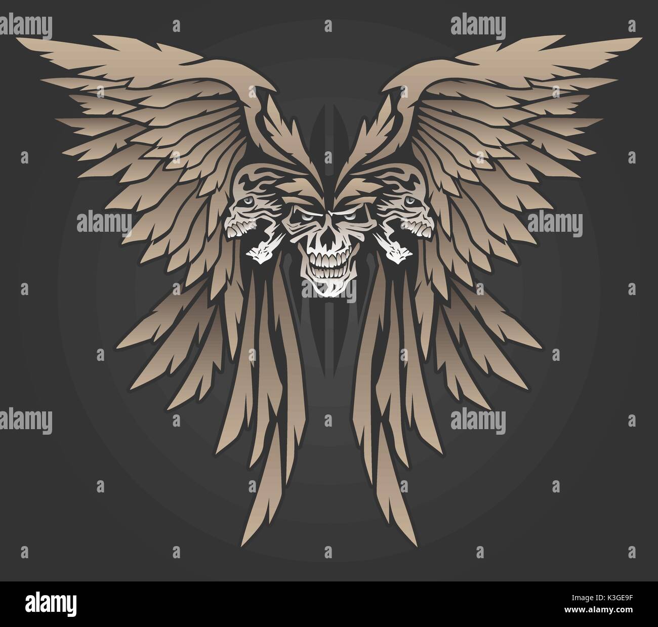 Skull and wings tattoo hi-res stock photography and images - Alamy