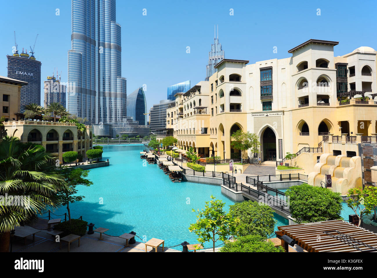Dubai, United Arab Emirates - Oct 7, 2016: dubai downtown with burj ...