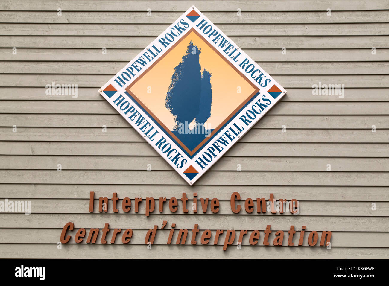 Sign for the Interpretitive Centre at the Hopewell Rocks in New ...