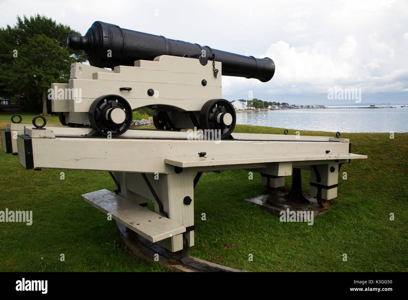 Cannon at the St Andrews Blockhouse in St Andrews by-the-Sea, in New ...