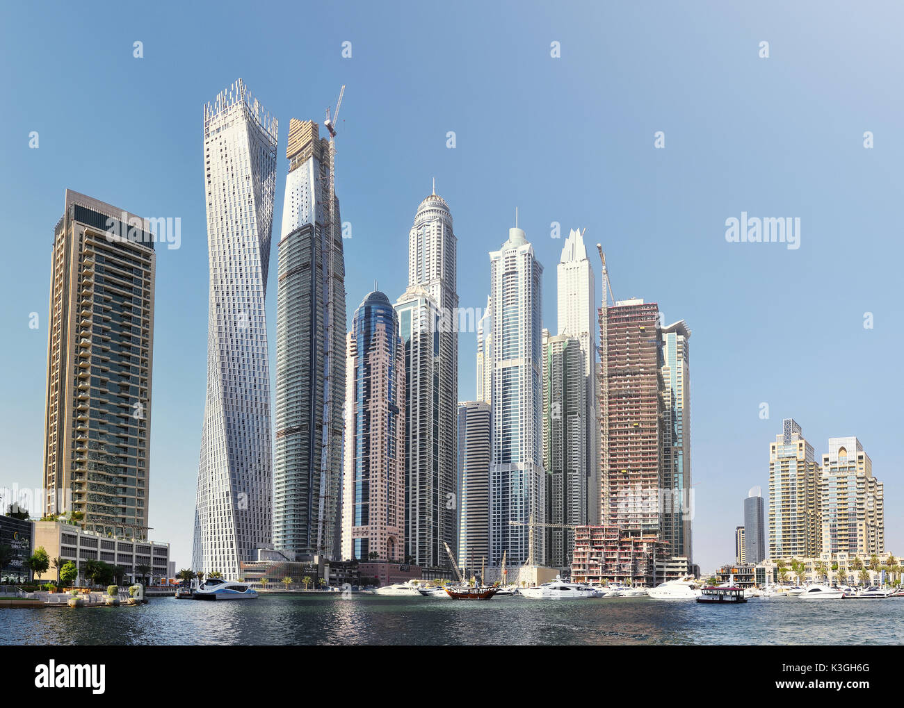 Futuristic buildings in Dubai Marina Stock Photo - Alamy