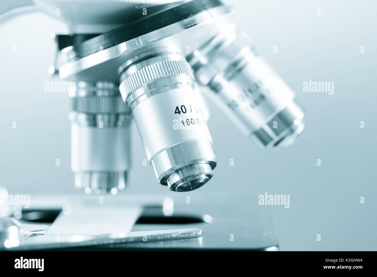 Subject table microscope and interchangeable lenses. Microscope is the ...