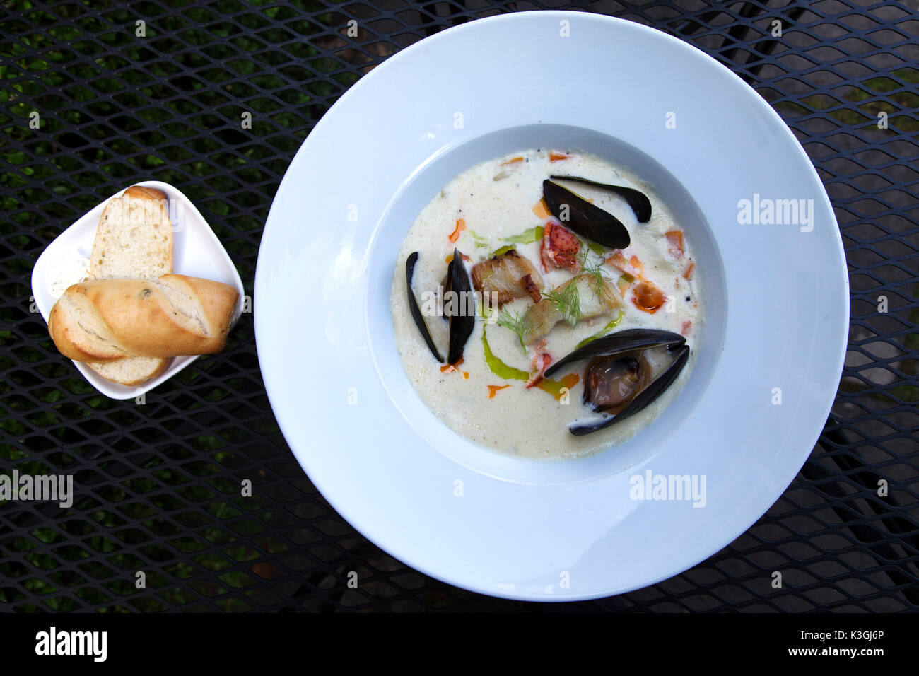Seafood chowder served at the Garden Cafe in Kingsbrae Garden at St ...