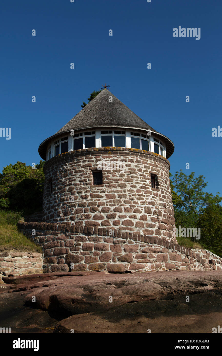 Bath house on Ministers Island in New Brunswick, Canada. The stone ...