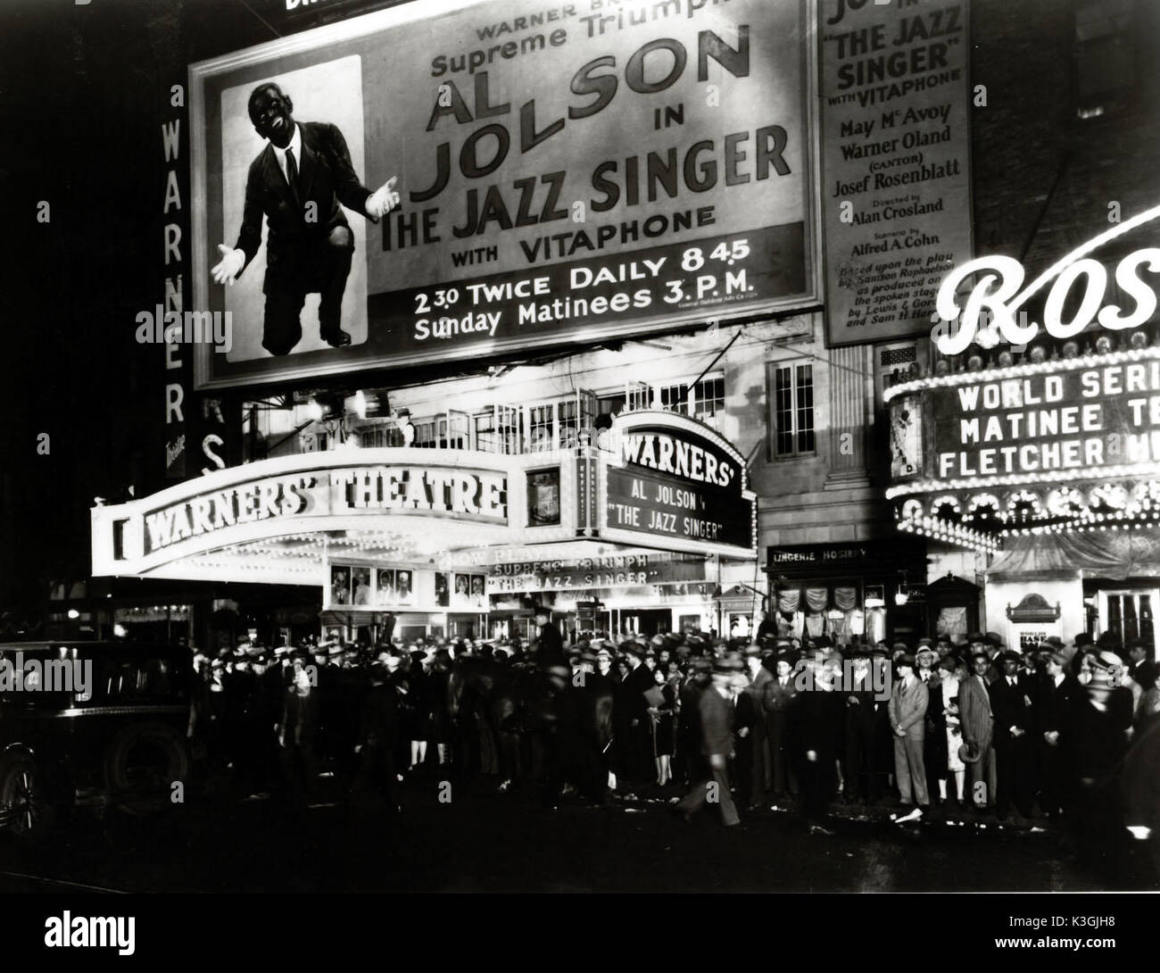 Premiere for the first feature length synchronised sound film, THE JAZZ ...