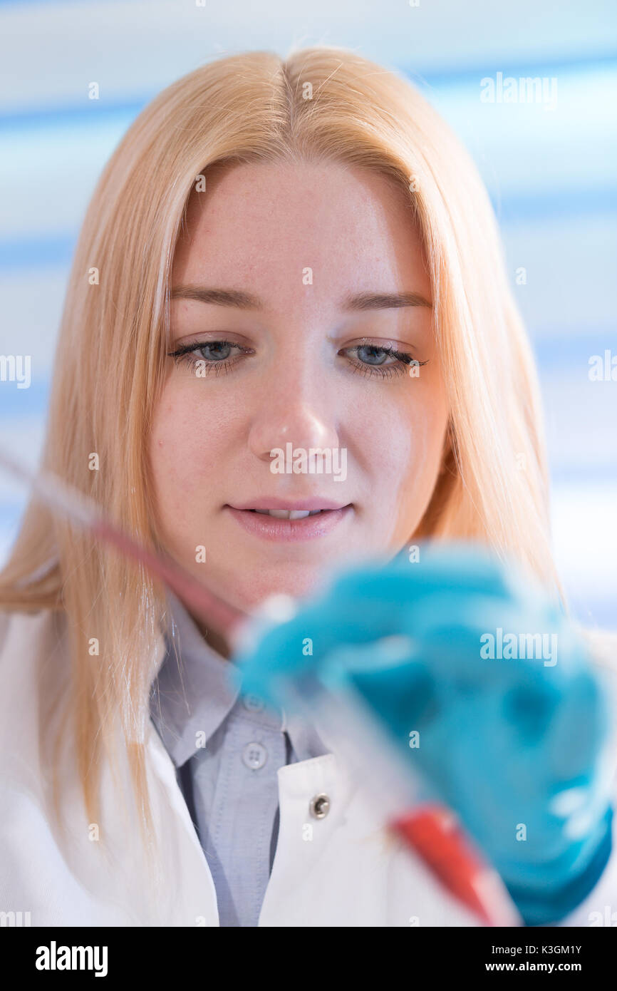 Laboratory assistant in the medical laboratory control a ...