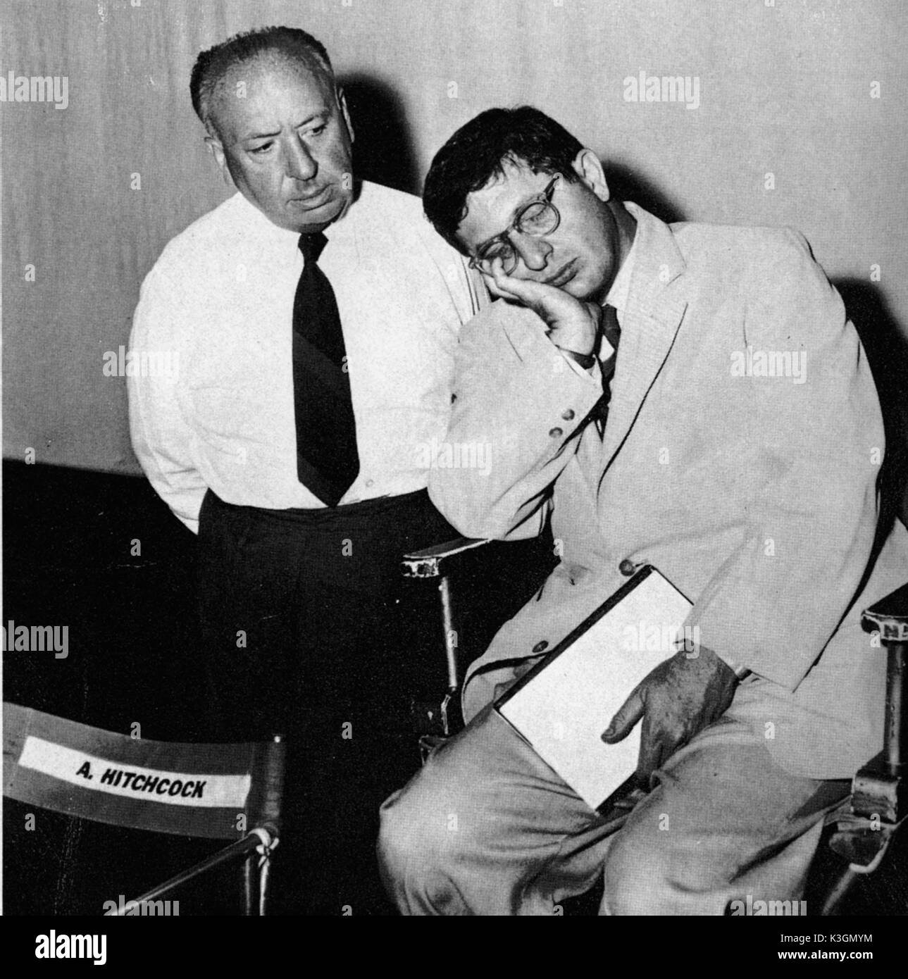Director ALFRED HITCHCOCK and composer BERNARD HERRMANN on the set of ...