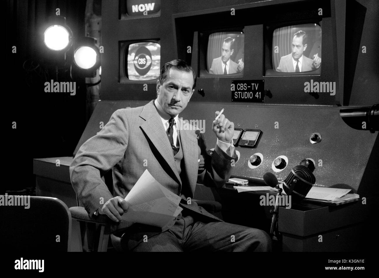 Edward R. Murrow in the TV studio. GOOD NIGHT, AND GOOD LUCK DAVID ...