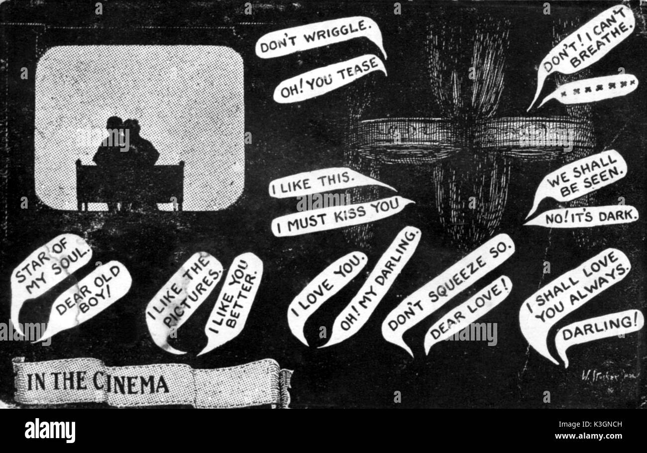 EARLY CINEMA POSTCARD IN THE CINEMA Stock Photo - Alamy