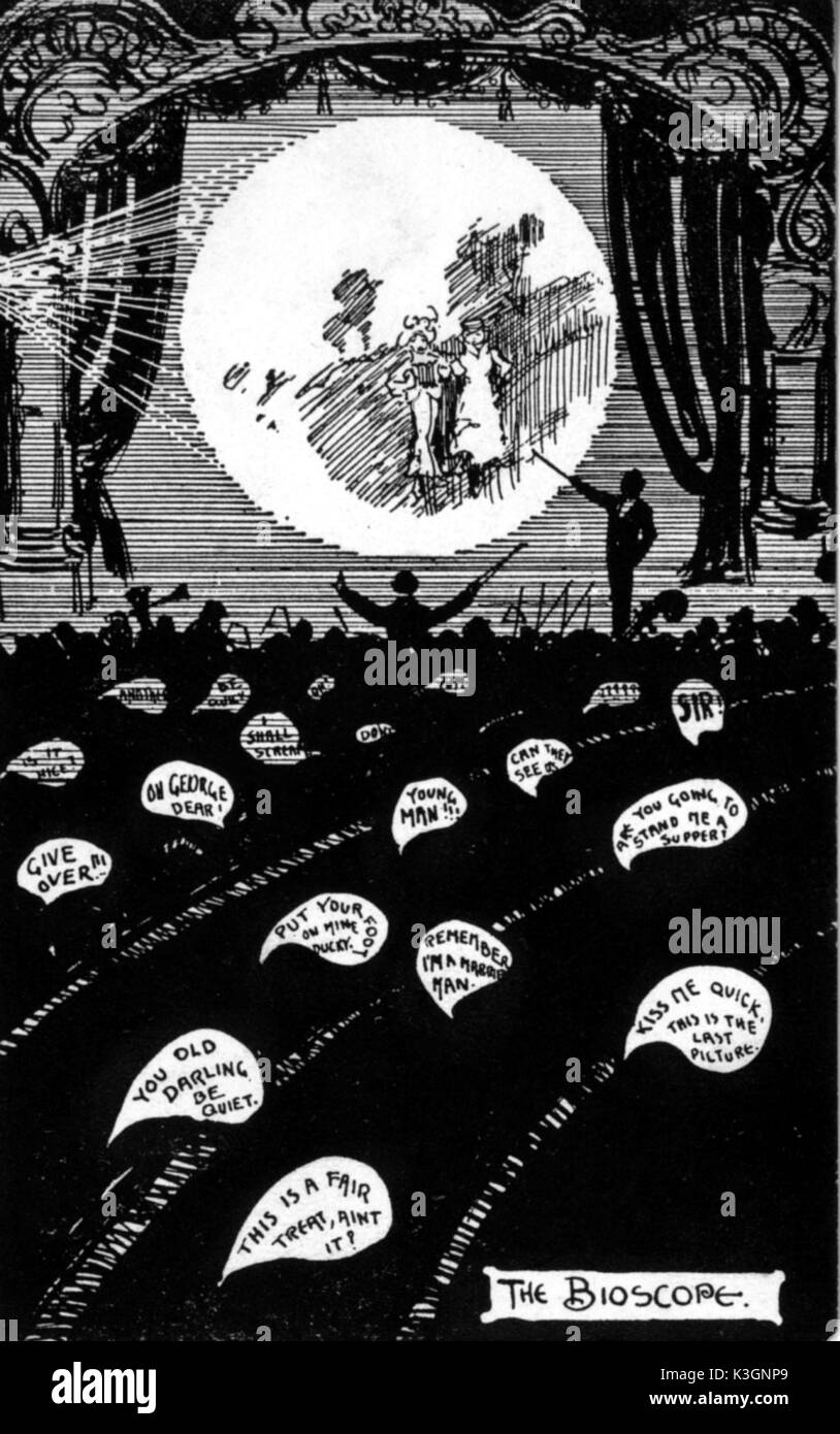 EARLY CINEMA POSTCARD THE BIOSCOPE Stock Photo - Alamy