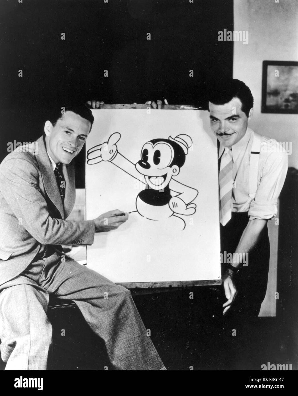 Animators HUGH HARMAN and RUDOLF ISING with their creation BOSKO Stock ...