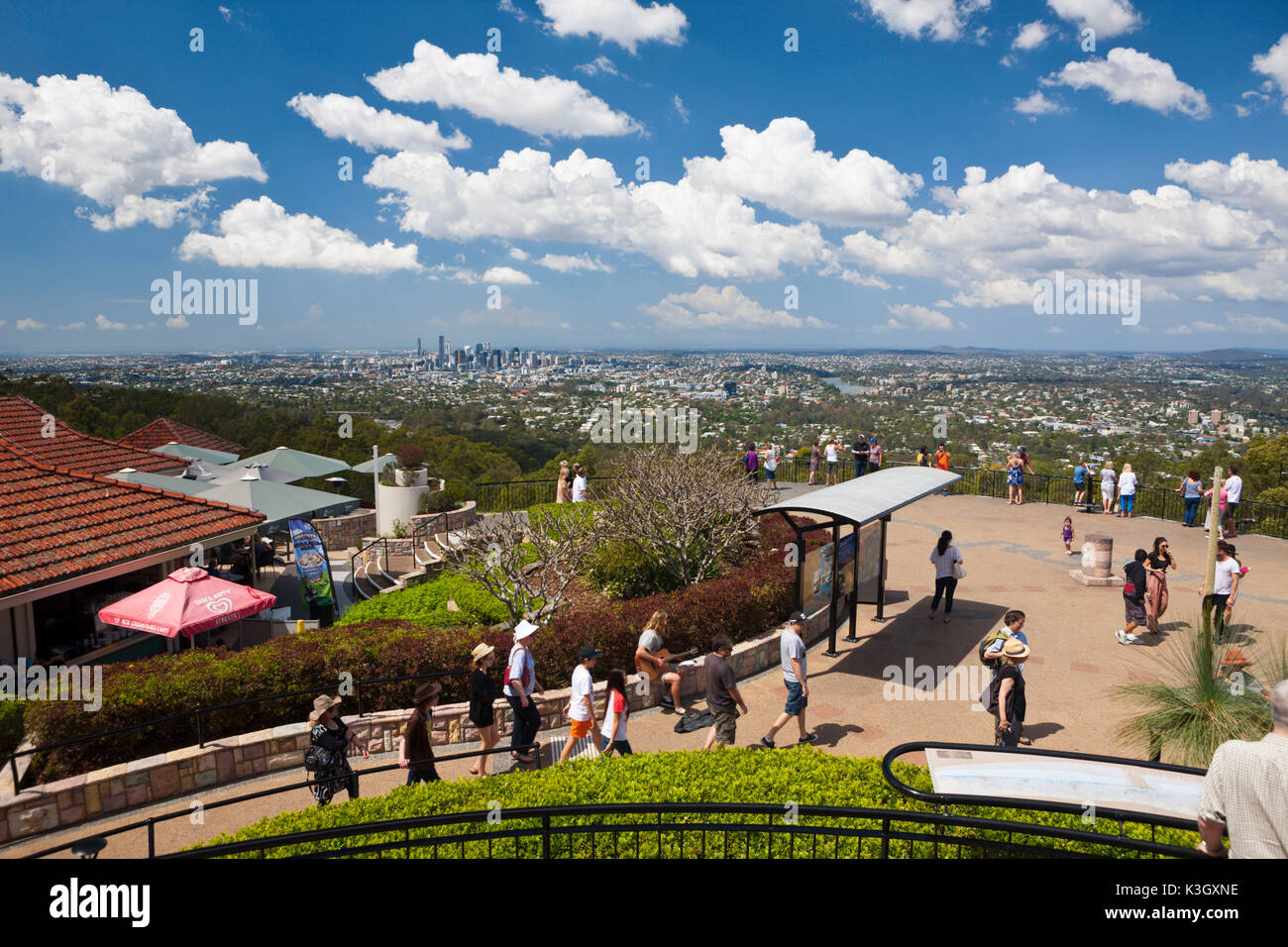 View of Mount Coot-tha Lookout over Brisbane, Brisbane, Australia Stock ...