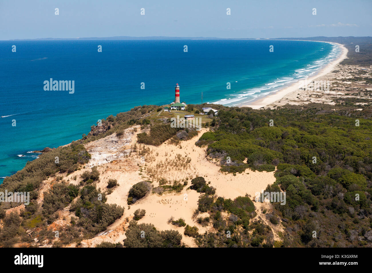 Cape Moreton Lighthouse, Moreton Island, Brisbane, Australia Stock ...