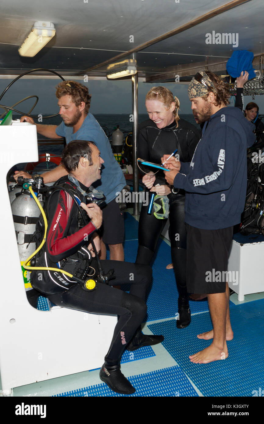 Happy after scuba diving on liveaboard hi-res stock photography and ...
