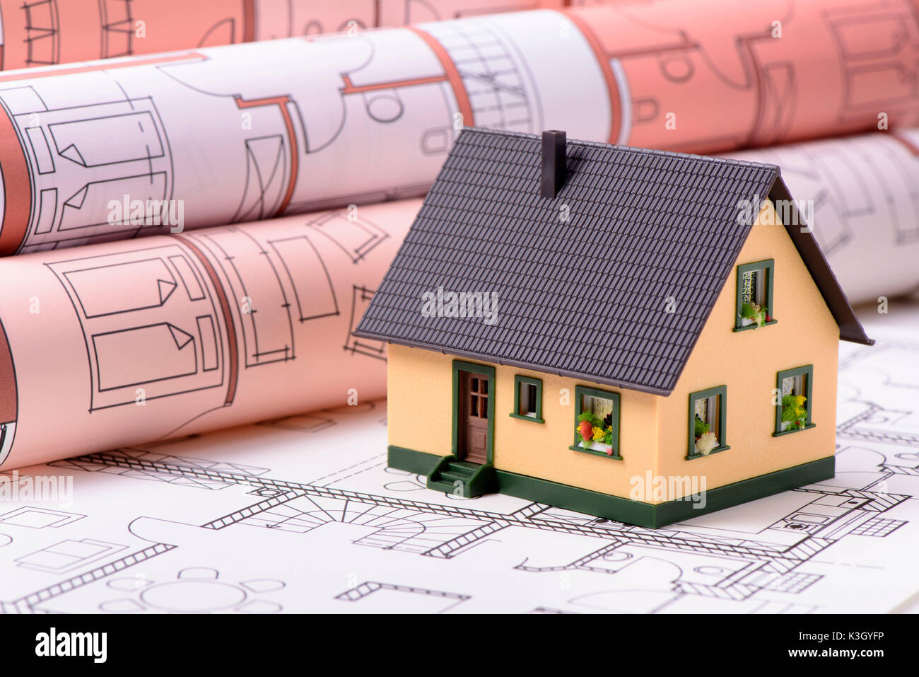 House close architect's plan in construction Stock Photo - Alamy