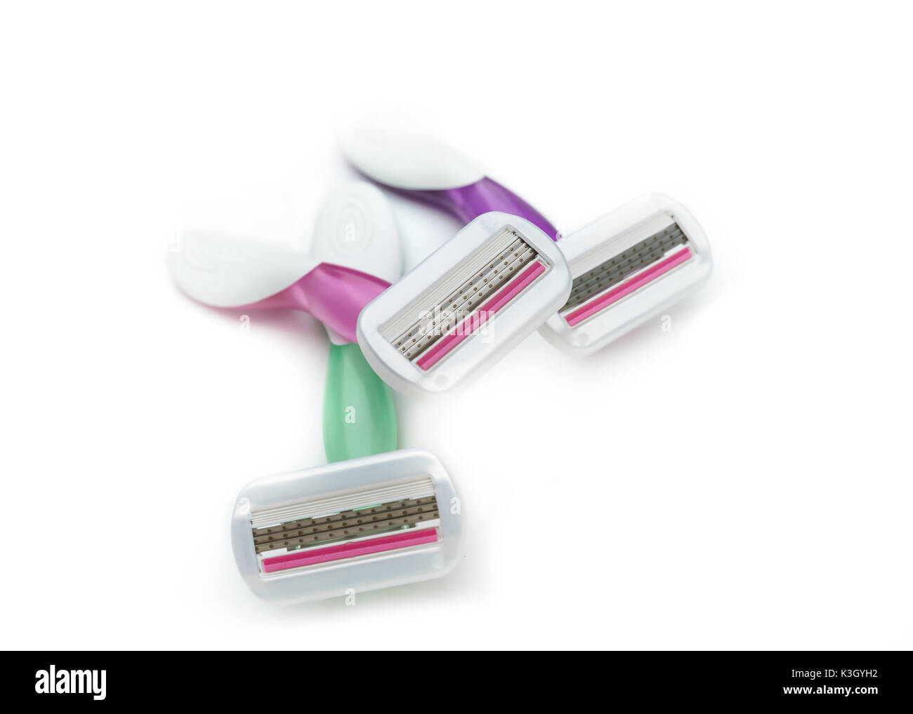 Ladies razors on a white background Stock Photo - Alamy