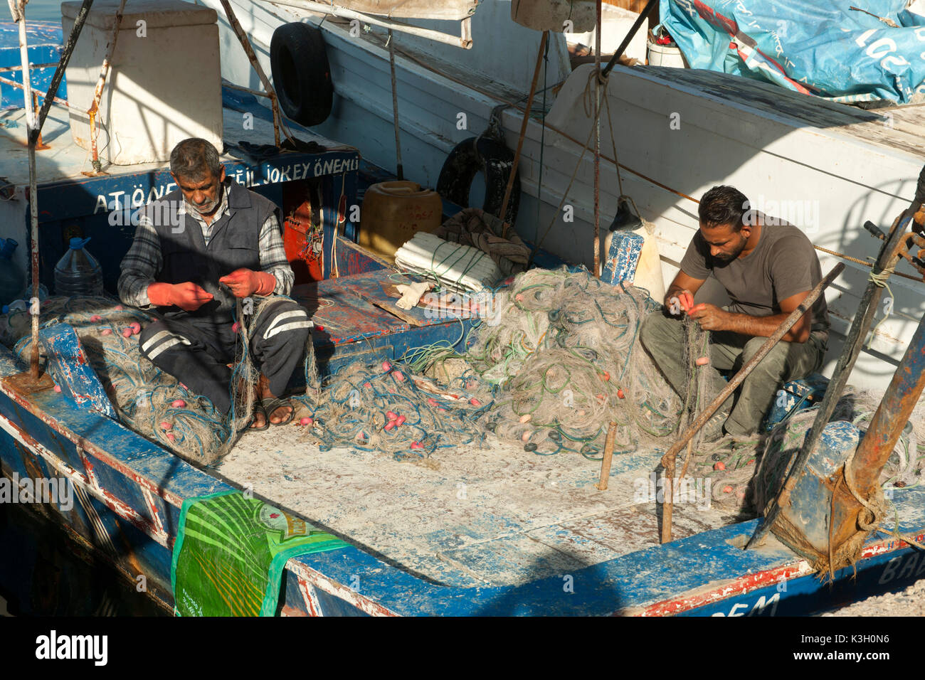 Turkey, Mersin, at the fishing harbour at the western end of the ...