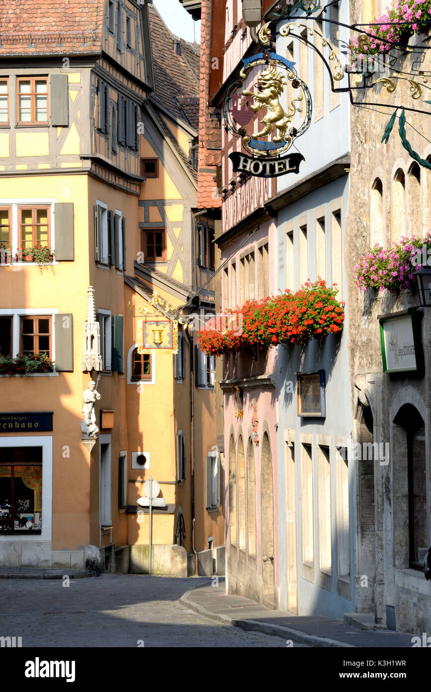 Rothenburg ob der Tauber, Georgengasse at the Old Town Stock Photo - Alamy