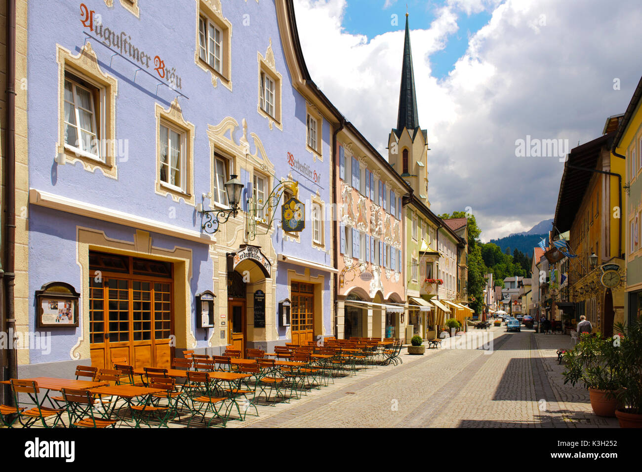 Garmisch-Partenkirchen, Ludwigstrasse at the district Partenkirchen ...