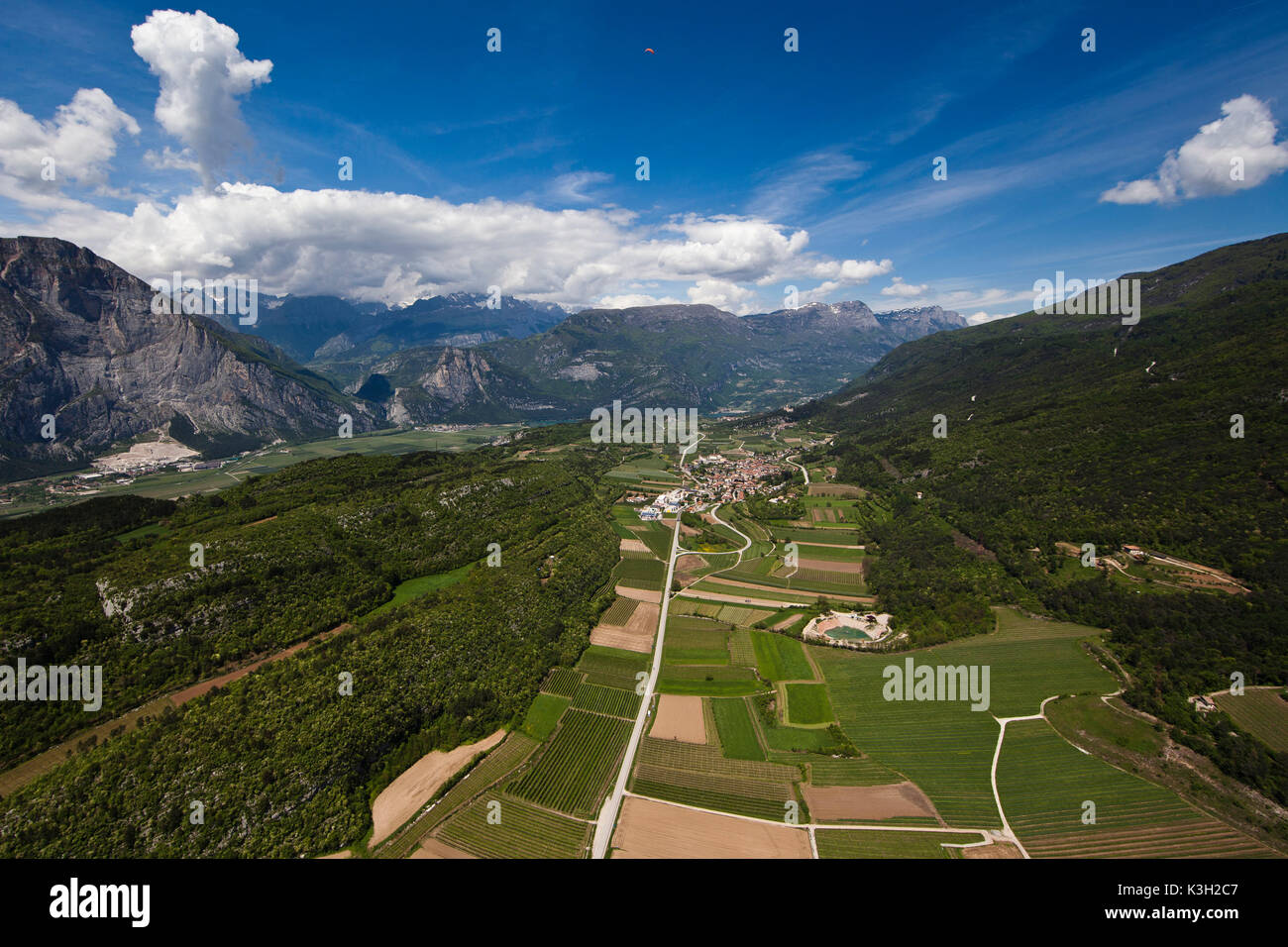 Lasino, Sarchetal, Monte Casale, Monte Bondone, Lake Gardaberge, aerial ...