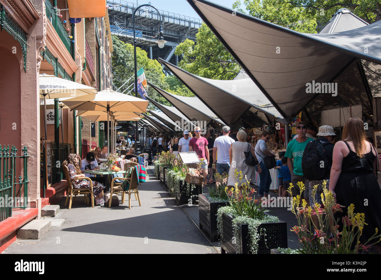 SYDNEY,NSW,AUSTRALIA-NOVEMBER 20,2016: The Rocks Markets crowds and Tea ...