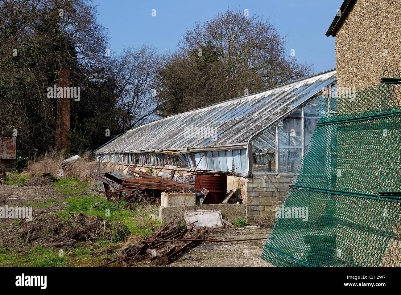 Rundown Kidby Nurseries, Little Clacton, Essex, in a state of decline ...