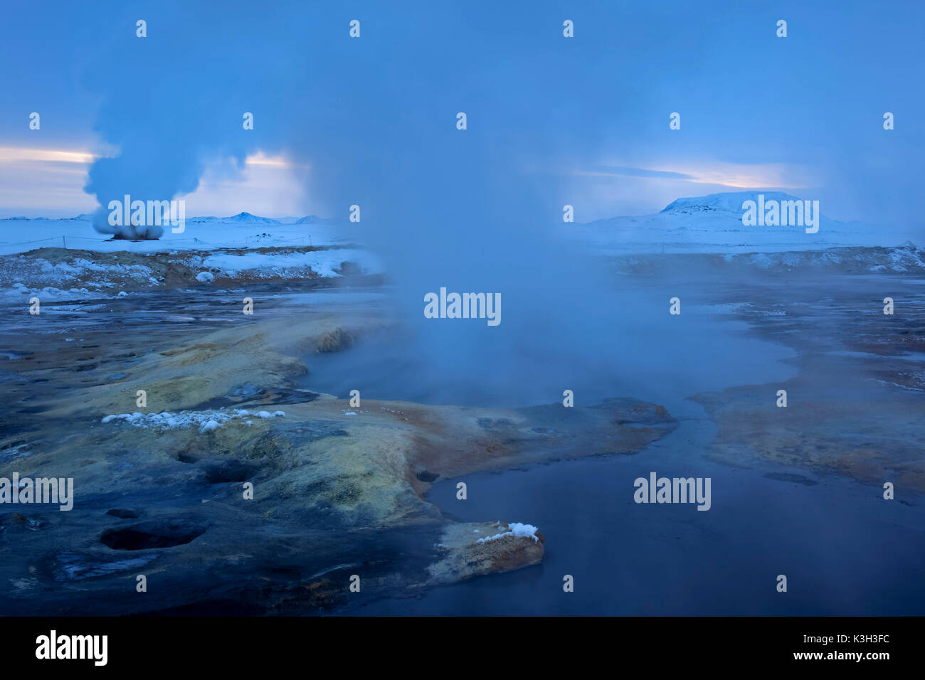 Iceland, north-east, Geothermal area Namafjall, Fumaroles Stock Photo ...