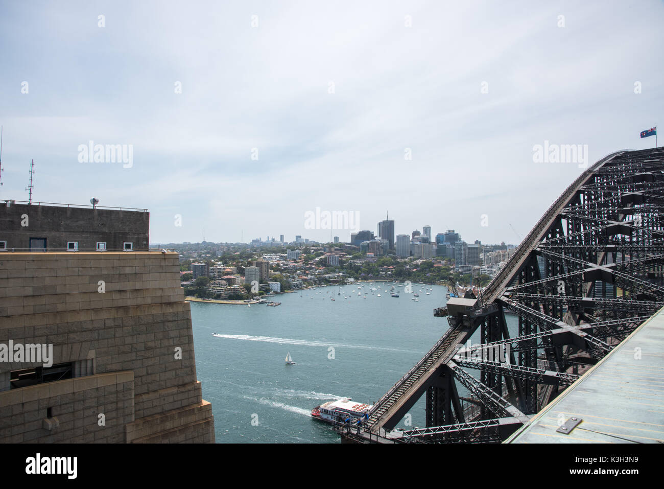 SYDNEY,NSW,AUSTRALIA-NOVEMBER 20,2016: Granite pylon, Harbour Bridge ...