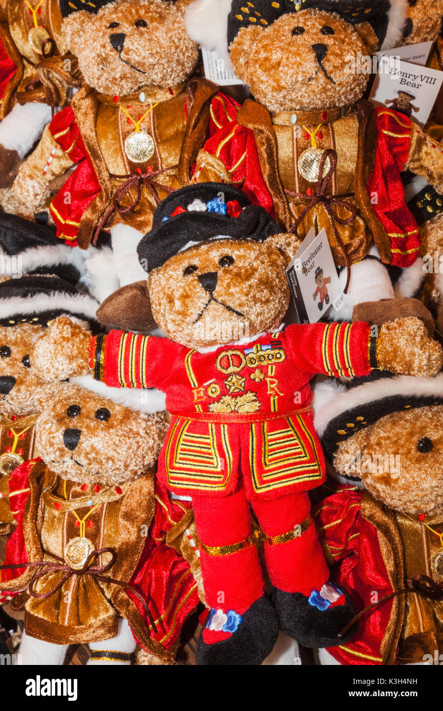 England, London, Tower of London, Souvenir Shop Display of Bears Stock ...