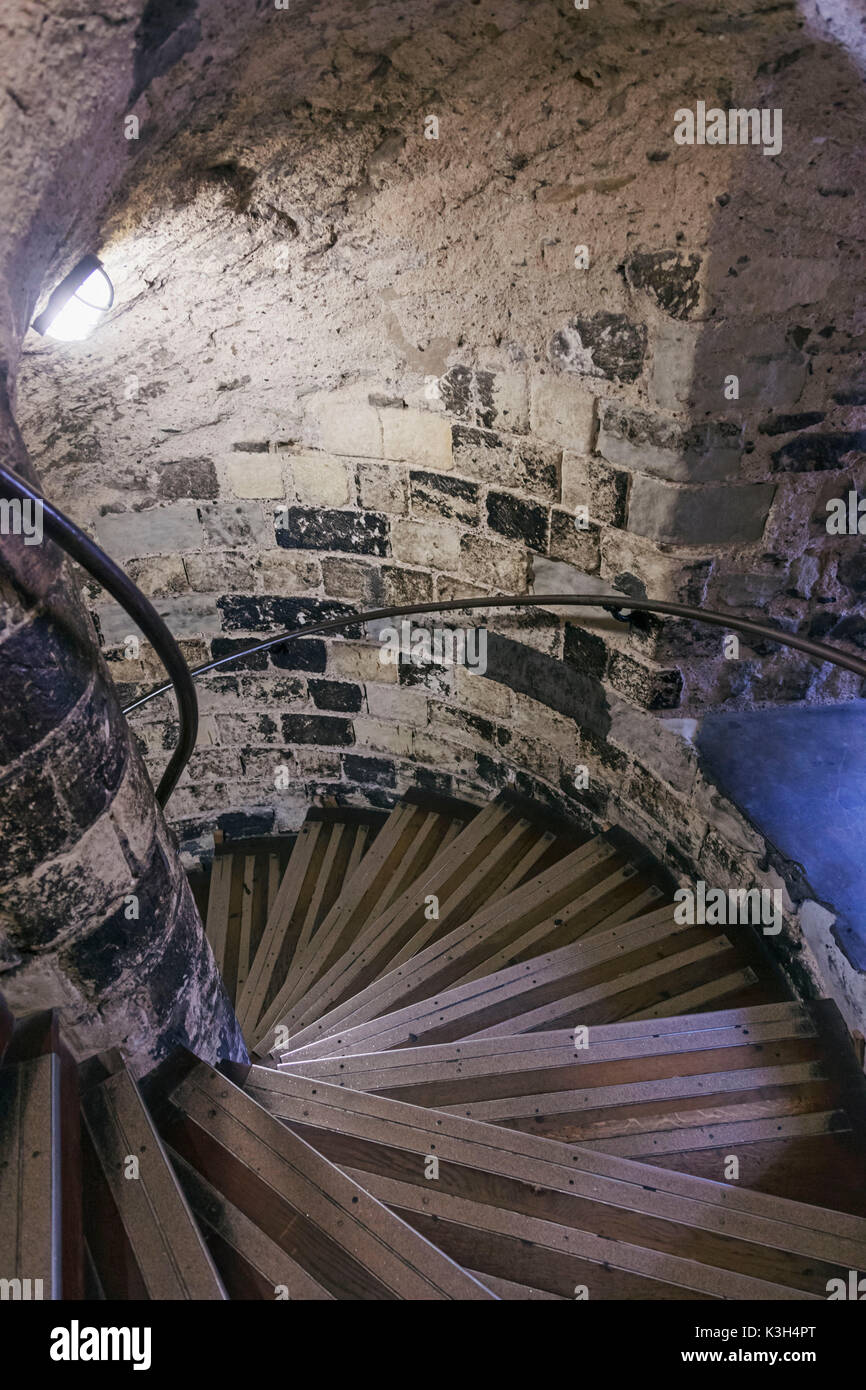 England, London, Tower of London, The White Tower, Circular Stairway ...