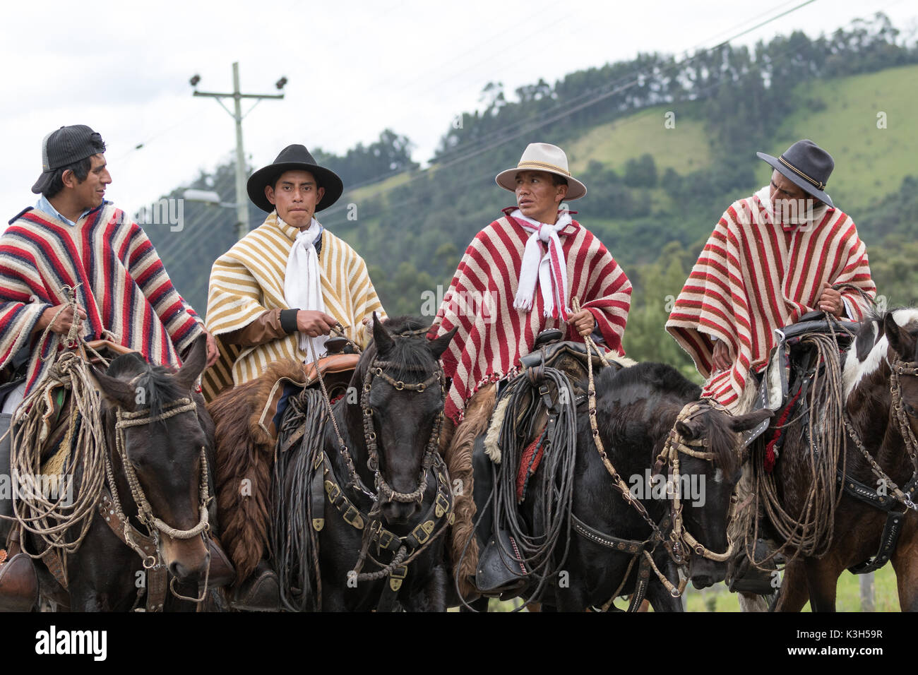 May 27, 2017 Sangolqui, Ecuador: a group of cowboys riding their horses ...