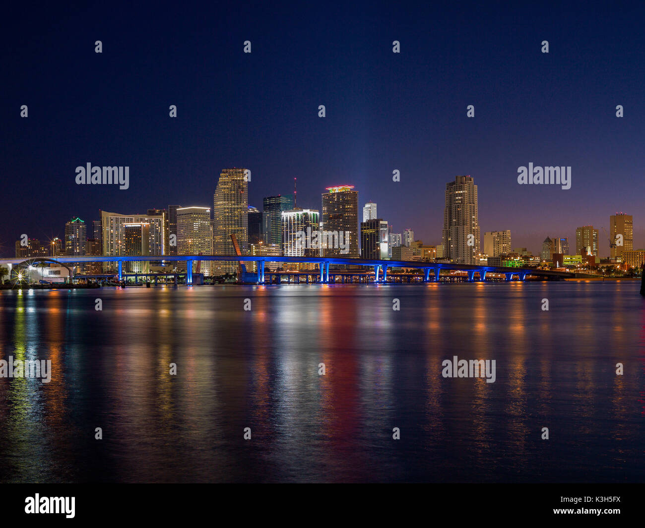 Miami Downtown at Dusk, Florida, USA Stock Photo - Alamy