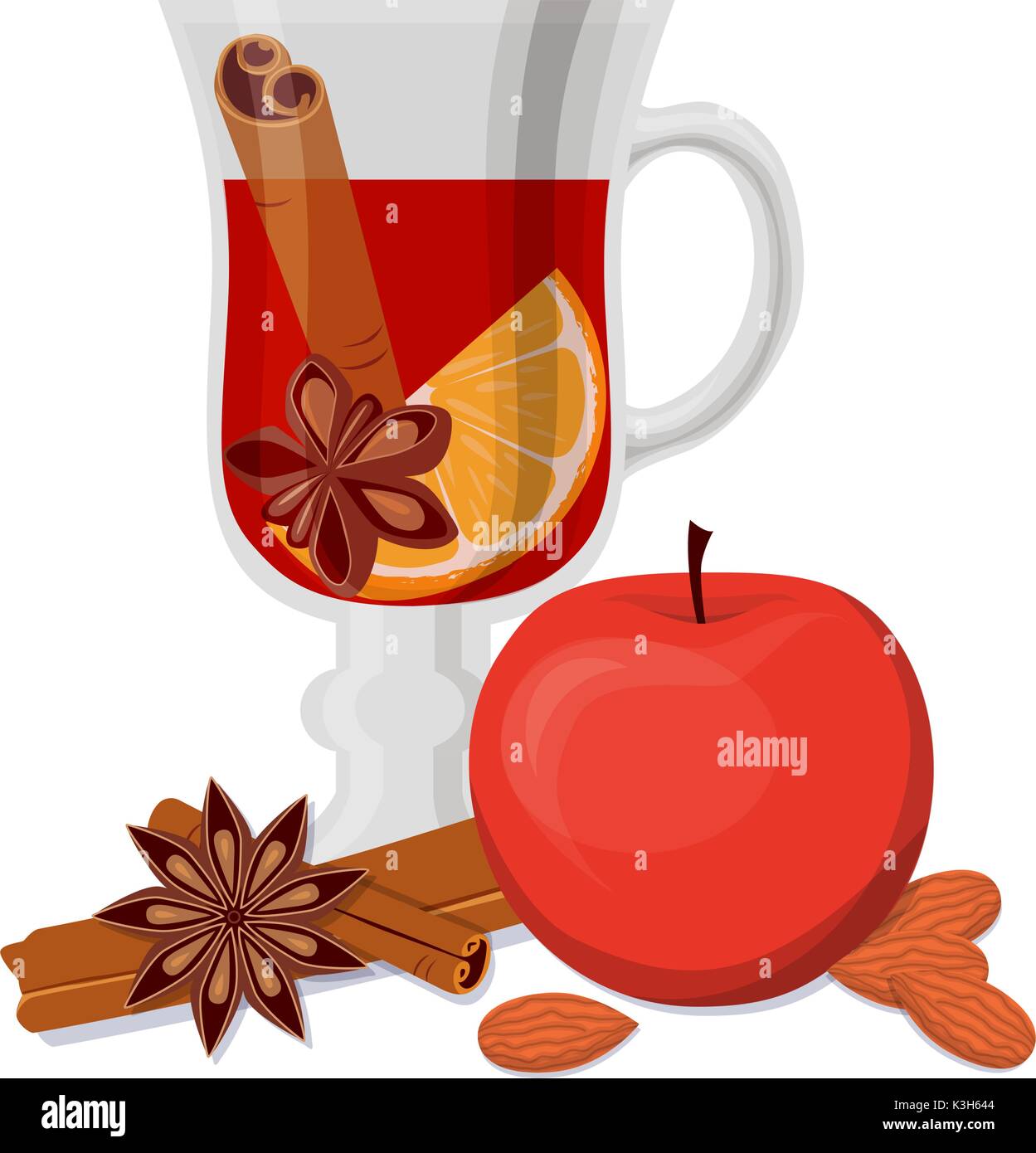 Apple wine cocktail Stock Vector Images - Alamy