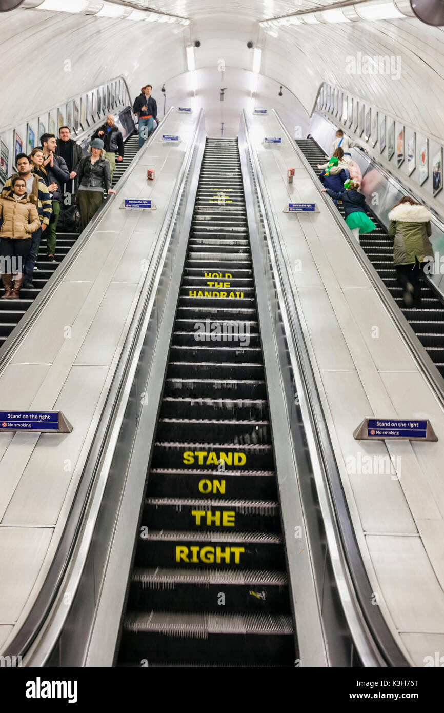 London uk london underground escalators hi-res stock photography and ...