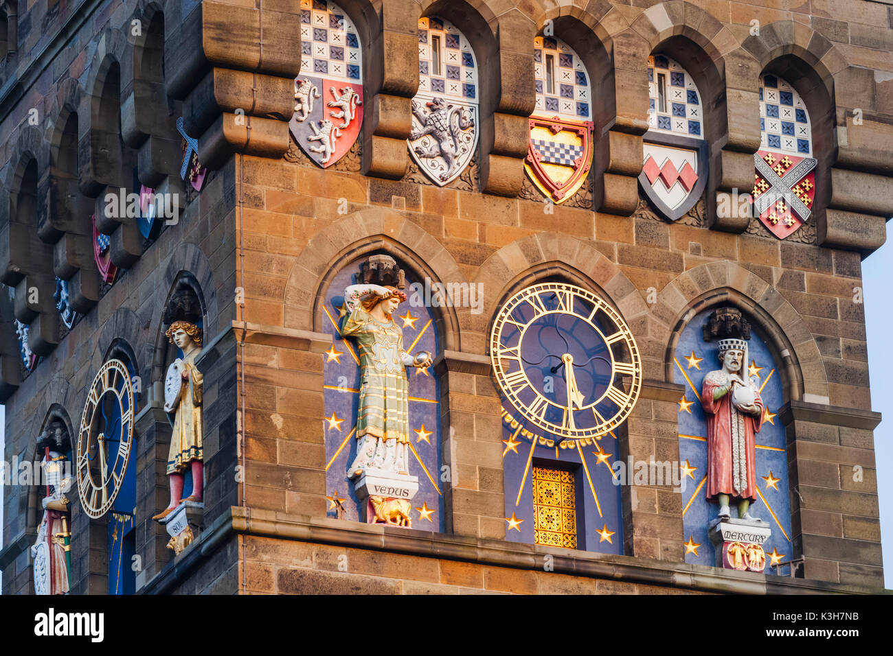 Cardiff castle clock tower hi-res stock photography and images - Alamy