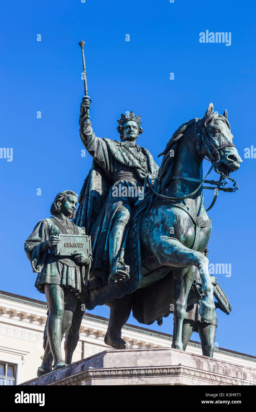 Germany, Bavaria, Munich, Statue of King Ludwig 1 King of Bavaria Stock ...