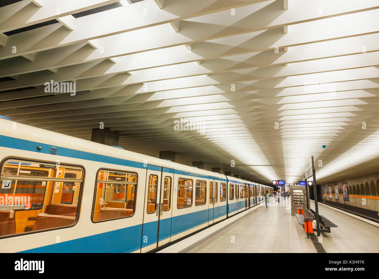 Germany, Bavaria, Munich, Subway, Subway Platform and Train Stock Photo ...