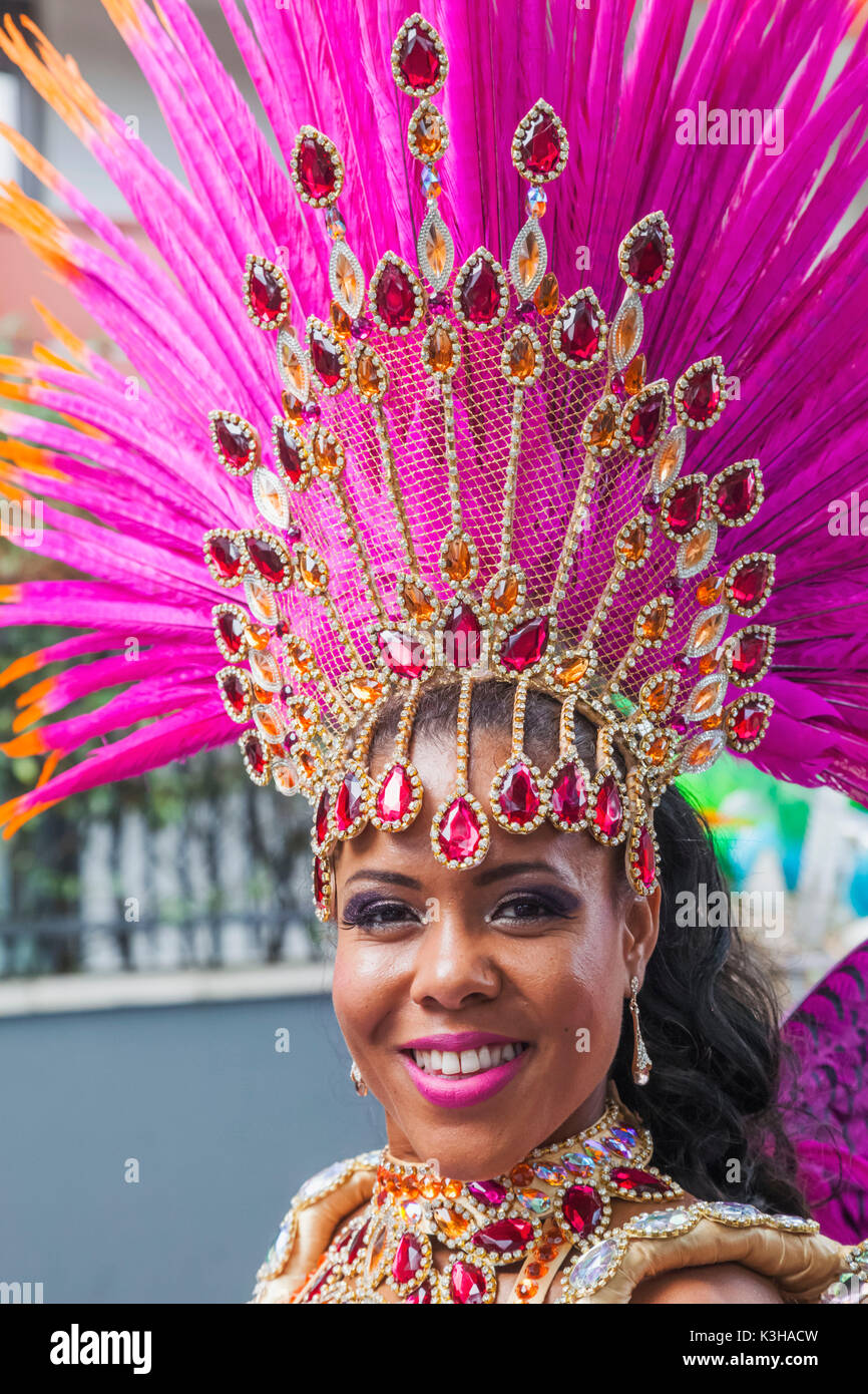 England, London, Notting Hill Carnival, Parade Participant Stock Photo ...