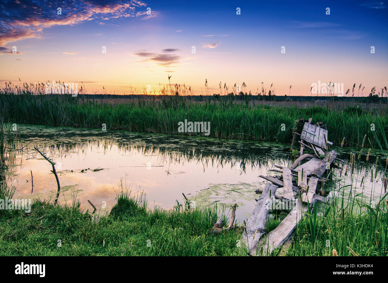 Rural summer sunrise Stock Photo - Alamy