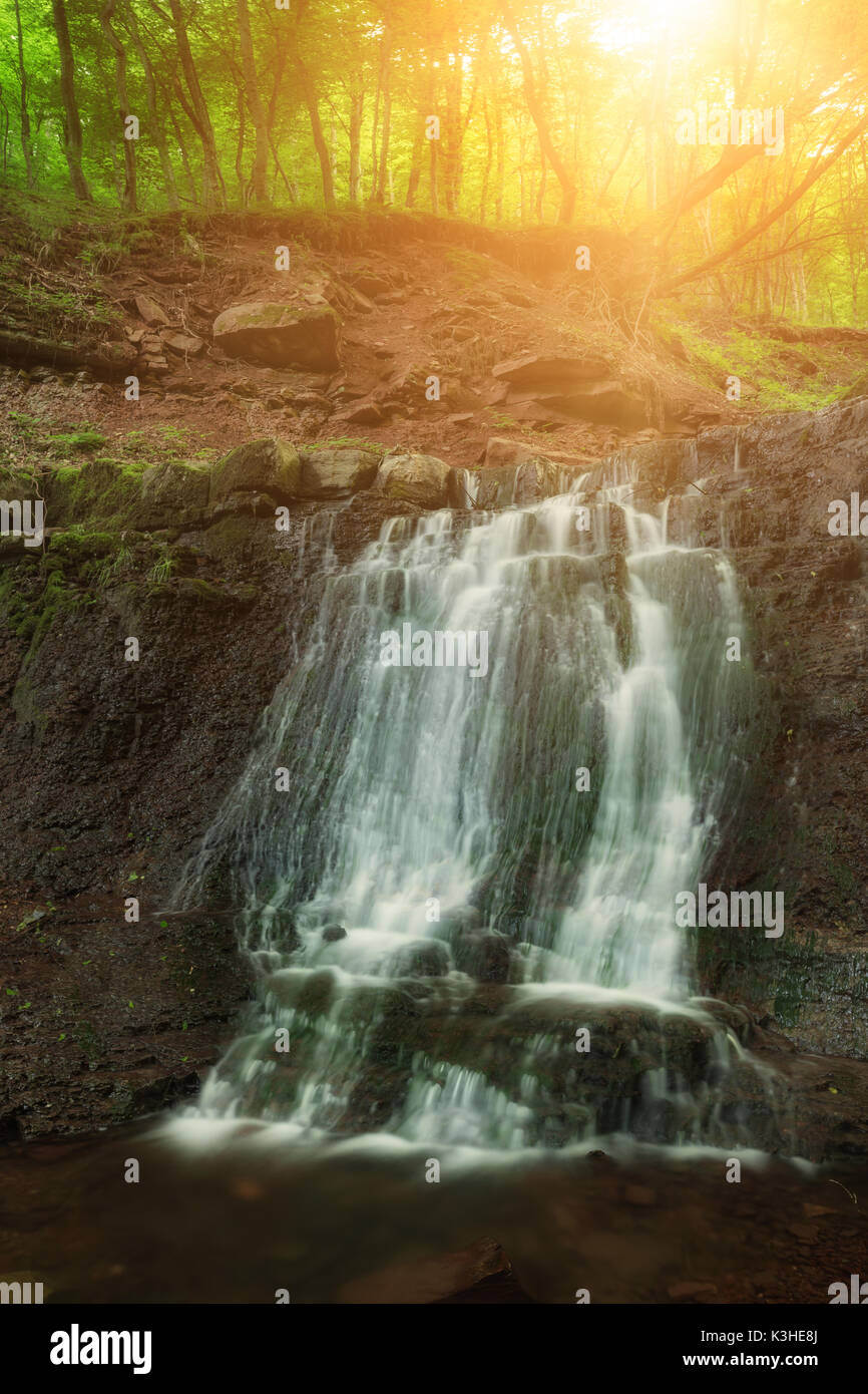 High mountain waterfall Stock Photo - Alamy