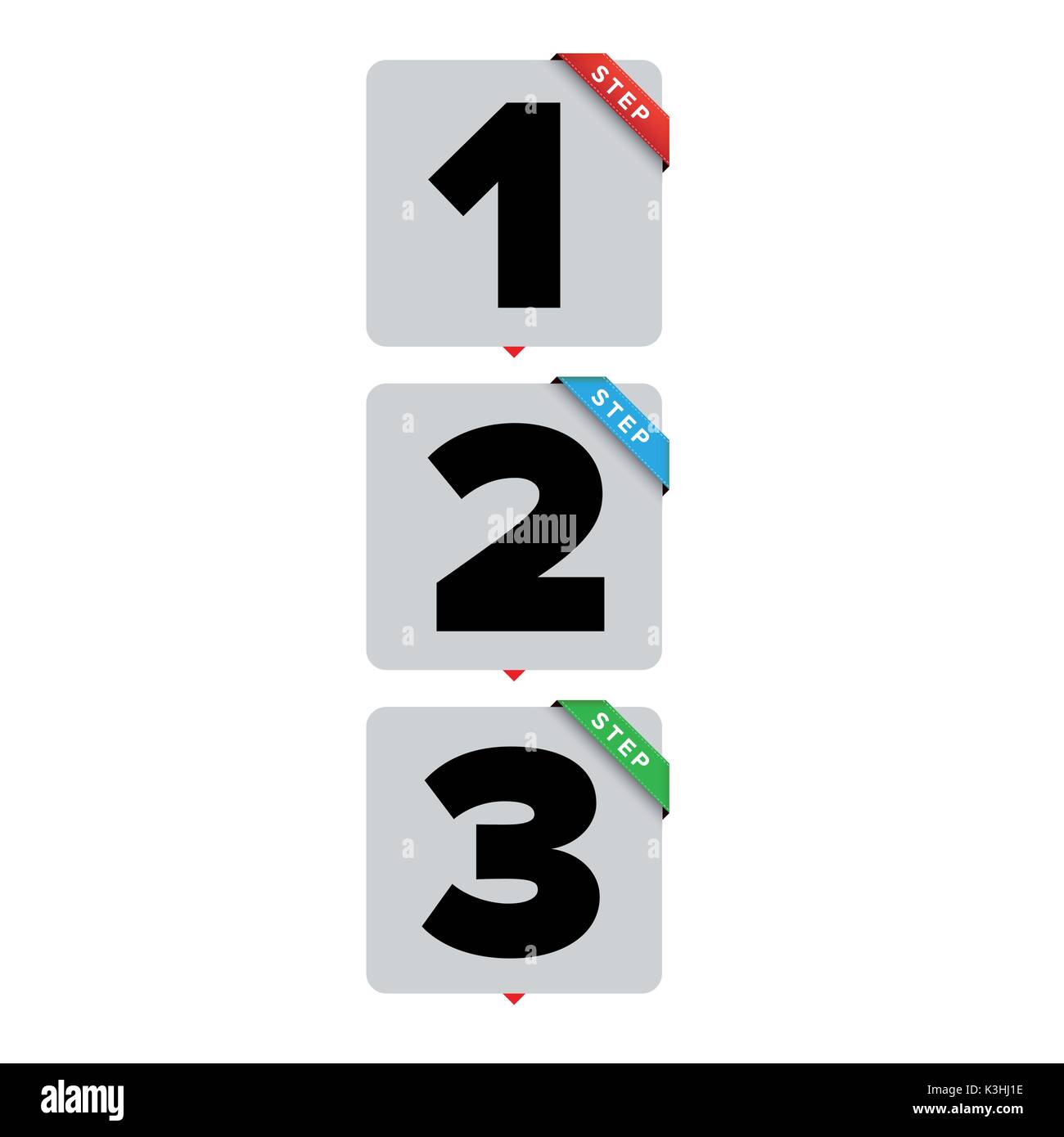 One two three steps progress bar Stock Vector Image & Art - Alamy