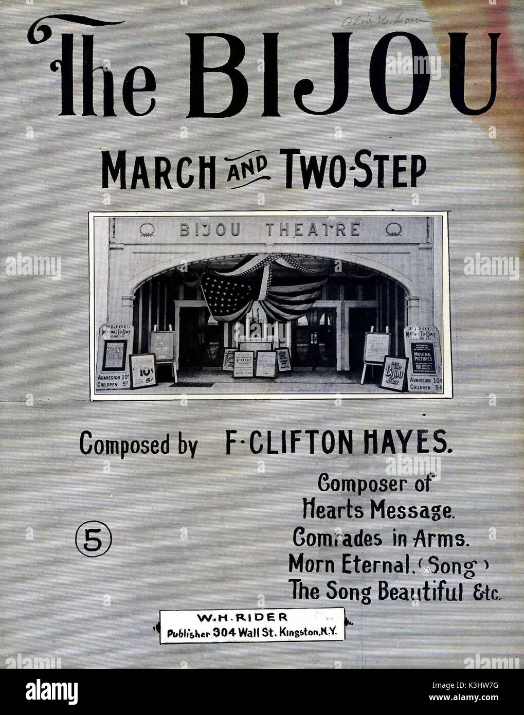 THE BIJOU MUSIC SHEET Stock Photo - Alamy