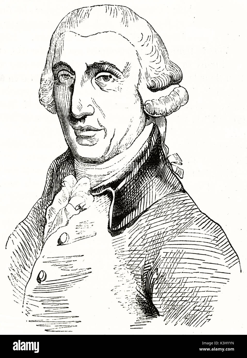 Old engraved portrait of Franz Joseph Haydin (1732 – 1809), Austrian ...