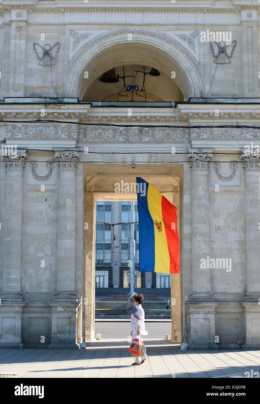 Triumphal Arch in the center of Chisinau, Capital of Moldova Stock ...
