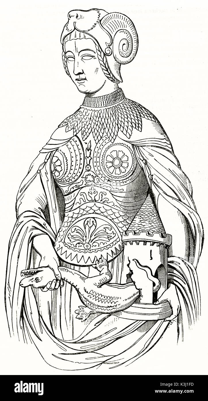 Old engraved reproduction of La Force (Strength), marble statue in ...