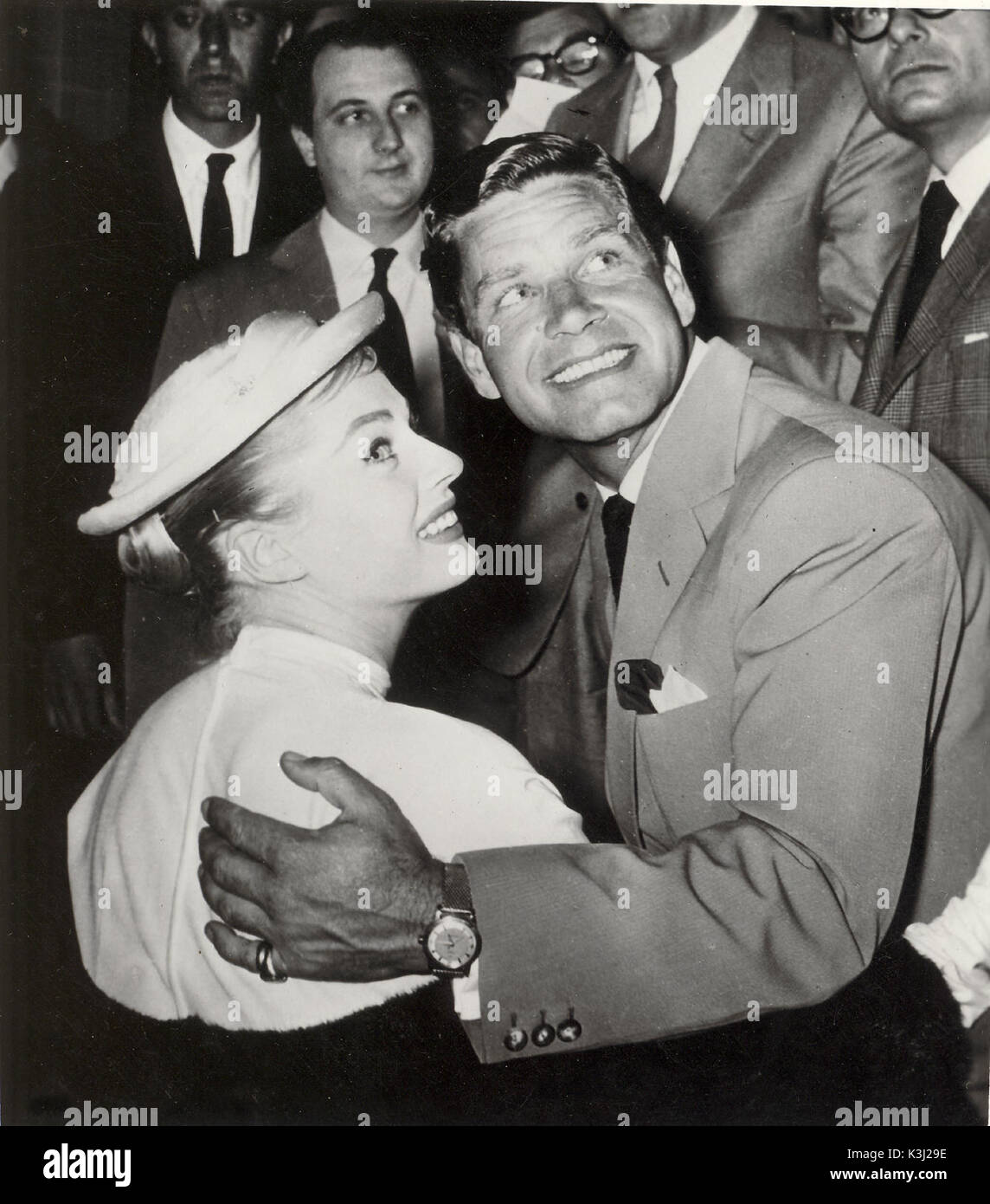Film actress ANITA EKBERG with her husband, actor ANTHONY STEEL Stock ...